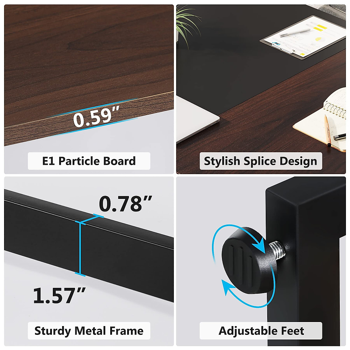 Tribesigns 6FT Conference Table, 70.8L x 31.5W inch Meeting Table for Office Conference Room, Modern Rectangular Seminar Training Table, Metal Frame, Rustic Brown/Black