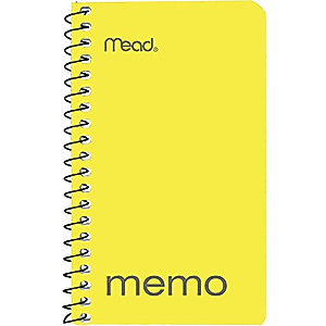 Mead Small Notebook, 12 Pack of Small Spiral Notebook, 3x5 " College Ruled Memo Book Wirebound 60 Sheets, Pastel Colors of Mini pocket memo pad in Bulk pack