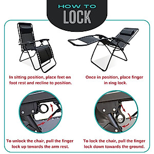 AmazingForLess Zero Gravity Lounge Chair Adjustable Outdoor Reclining Chair Folding Patio Anti-Gravity Indoor Outdoor Lounge Chair w/Pillow, Cup Holder (One Chair - NavyBlue)