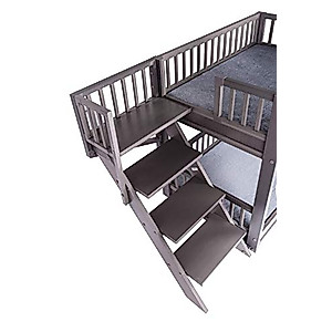 ECOFLEX® Dog Bunk Bed with Removable Cushions in Grey