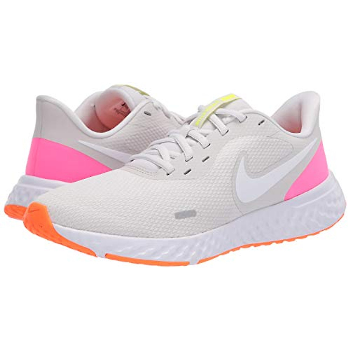 Nike Women's Revolution 5 Running Shoe, Platinum Tint/White-Pink Blast-Total Orange-Lemon Venom, 5.5 Regular US