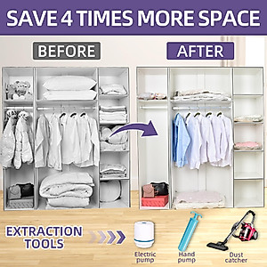 Vacuum Storage Bags,8 Pack (Medium,28"x20"),Space Saver 80% Vacuum Storage Bags,Storage Bags Vacuum Sealed of Clothes, Pillows,Comforters,Blankets Storage,Hand Pump Included