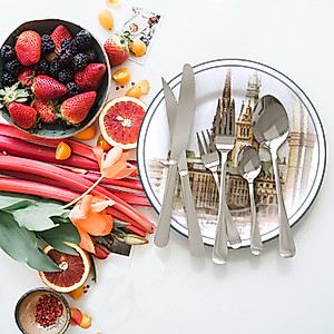 Reusable Utensils Set 12 Piece Portable Travel Flatware Sets, Mirror Polished Silverware Stainless Steel Cutlery Set for Kitchen Restaurant Hotel