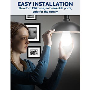 Nouscan 300W Equivalent LED Light Bulb, 4060LM Super Bright A23 LED Bulb, Daylight 5000K, 33W Energy Saving, E26 Medium Base, 120V for Garage, Warehouse, Shop, Supermarket, Non-Dimmable, 2 Pack