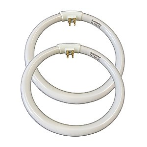 Konideke 5.5 Inch 4 Pin T4 12W Circular Fluorescent Bulb Replacement for Conair Round Vanity Magnifying Makeup Mirror Light Bulb(2 Pack)