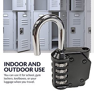 Newhouse Hardware Improved 4-Digit Combination Lock | Outdoor Waterproof Padlock for School, Gym Locker, Sports Locker, Fence, Toolbox, Gate, and Travel | Customizable 4-Digit Lock Combo | Black