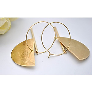 Figaro Design Fashion Exaggerated 18K Gold Geometric Multi-layer Half Circle Dangle Drop Earring for Women