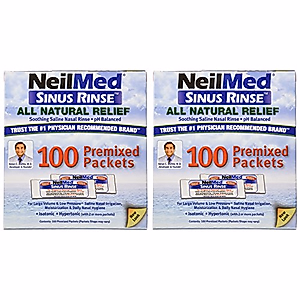 NeilMed Sinus Rinse 100 Salt Premixed Packets for Allergies & Sinus (Pack of 2)