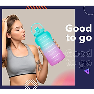 HydroPal Water Bottles with Straw, 128 oz Gallon Water Bottle Water Jug BPA Free Leak-proof Sports Bottle with Times to Drink Perfect for Fitness Gym Camping Outdoor (128OZ Fantasy Forest)