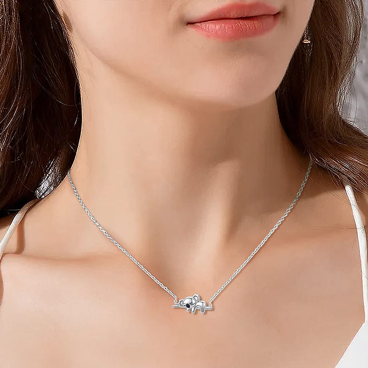 JUSTKIDSTOY Koala Necklace 925 Sterling Silver Cute Animal Koala Bear Jewelry Koala Gifts for Women Animal Lovers