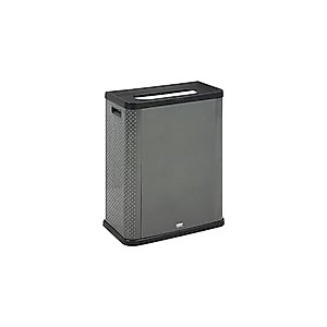 Rubbermaid Commercial Products Elevate Container, Three-Sided Decorative Metal Trash Can or Cover, 23 Gallon Landfill, Pearl Dark Gray, Indoor for Hotel Lobbies/Apartment Buildings/Washroom