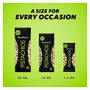 Wonderful Pistachios In Shell, Roasted and Salted Nuts, 1.5 Ounce Bag (Pack of 9), Protein Snack, On-the-Go, Individually Wrapped Healthy Snack