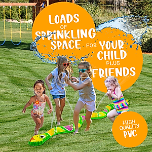Splashin'kids Outdoor Snake Sprinkler Summer Blast Toddler Water Toys for Children Infants Boys Girls and Kids Perfect Outside Inflatable Water Park for Backyard Fun