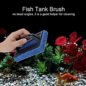 Yosoo Aquarium Fish Tank Cleaning Brush, Glass Algae Scraper Cleaner, Aquarium Cleaning Tool, Hand-held Plastic Bathroom Tile Surfaces Household Kitchen