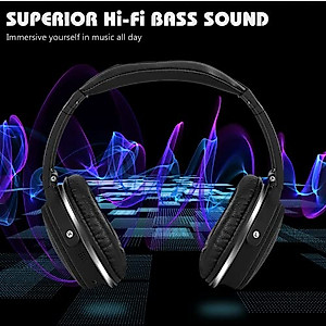 UrbanX UX991 Wireless Bluetooth Stereo Earphones High Resolution Audio Deep Bass Superior Comfort Over The Ear Headphones with Mic for Samsung Galaxy Tab S7 FE Phone Call Support