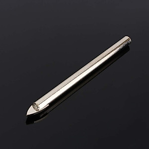 Ceramic Drill Bit Set, 10Pcs 6MM Tile Drill Bits for Cutting Glass, 1/4" Round Shank Drilling Bit Spear Pointed Head Tungsten Carbide for Wall Mirror Marble Masonry Tile Concrete