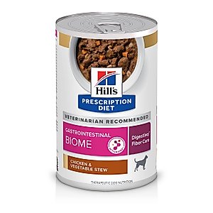 Hill's Prescription Diet Gastrointestinal Biome Digestive/Fiber Care Chicken & Vegetable Stew Wet Dog Food, Veterinary Diet, 12.5 oz. Cans, 12-Pack
