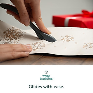 Wrap Buddies Wrapping Paper Clamps - 2 Gift Wrapping Paper Holder Clamps with Integrated Tape Dispensers, Simple Gift Wrap Table Clamps, Wrapping Paper Holder Clips and Tape Dispensers (Cherry Red)