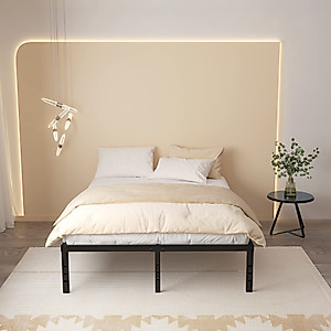 Maenizi Full Size Bed Frame No Box Spring Needed, 16 Inch Heavy Duty Metal Platform Bed Frame Full Support Up to 3000 lbs, Easy Assembly, Noise Free, Black