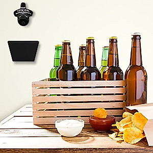 Tebery 4 Pack Black Bottle Opener Wall Mounted with Screws Anchors, Funny Bar Accessories Essential Beer Opener for Men Dad Beer Lovers, Novelty Birthday Fathers Day