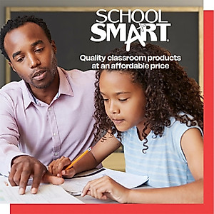 School Smart 3-Hole Punched Filler Paper w/Red Margin, 8-1/2 x 11 Inches, College Ruled, 200 Sheets, White