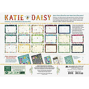 Katie Daisy 2021 Desk Pad Calendar (17-Month Aug 2020 - Dec 2021, 18.75" x 13.5")