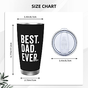 Birthday Gifts for Dad Coffee Tumbler with Straw, Father's Day Gifts for Dad from Son, 20oz Stainless Steel Insulated Tumbler Drinking Coffee Tea Cups Travel Mug Presents for Dad from Daughter