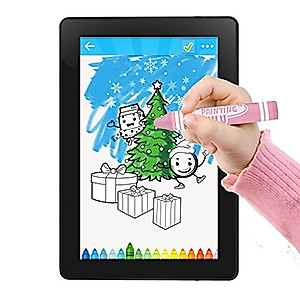Stylus Crayon - Pink Stylus Pen for Touchscreen Tablets & Smartphones. Coloring App Included!