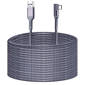 Kuject Link Cable 20FT Compatible for Oculus Quest 2, Nylon Braided USB 3 Type A to C 5Gbps VR Headset Charging Cable for Oculus Quest 2/1, High Speed Data Transfer for Gaming PC