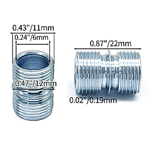 Coufce 8 PCS 1/2 Inch / 12.7mm Diameter Metal Rack Connector, Coarse Thread 0.019"/ 0.5mm Thick Shelving Connectors, Pole Connector, Wire Shelf Pole Connectors for Shelf Unit, Wire Rack Shelving