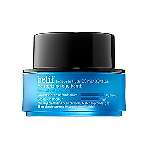 belif Moisturizing Eye Bomb Cream with Squalane, 26 hrs of Moisture, Boosts Elasticity, Increases Skin Resilience, Good for Dryness & Loss of Firmness, For Normal, Dry, Combination, Oily Skin Type