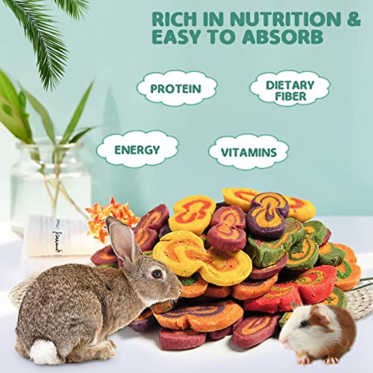 X-pet Rabbit Chew Toys and Chinchilla Treats, 150g Natural Timothy Grass Molar Treats Suitable for Guinea Pig Hamster Bunny Chinchilla Gerbil Squirrel