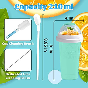 Slushy Maker Cup, Frozen Magic Slushie Maker Cup, Quick Cooling Maker Cups with Lids and Straws, Double Layer Silicone Smoothie Cup, Cool Fun Stuff Things Gadgets for Everyone (New Blue)