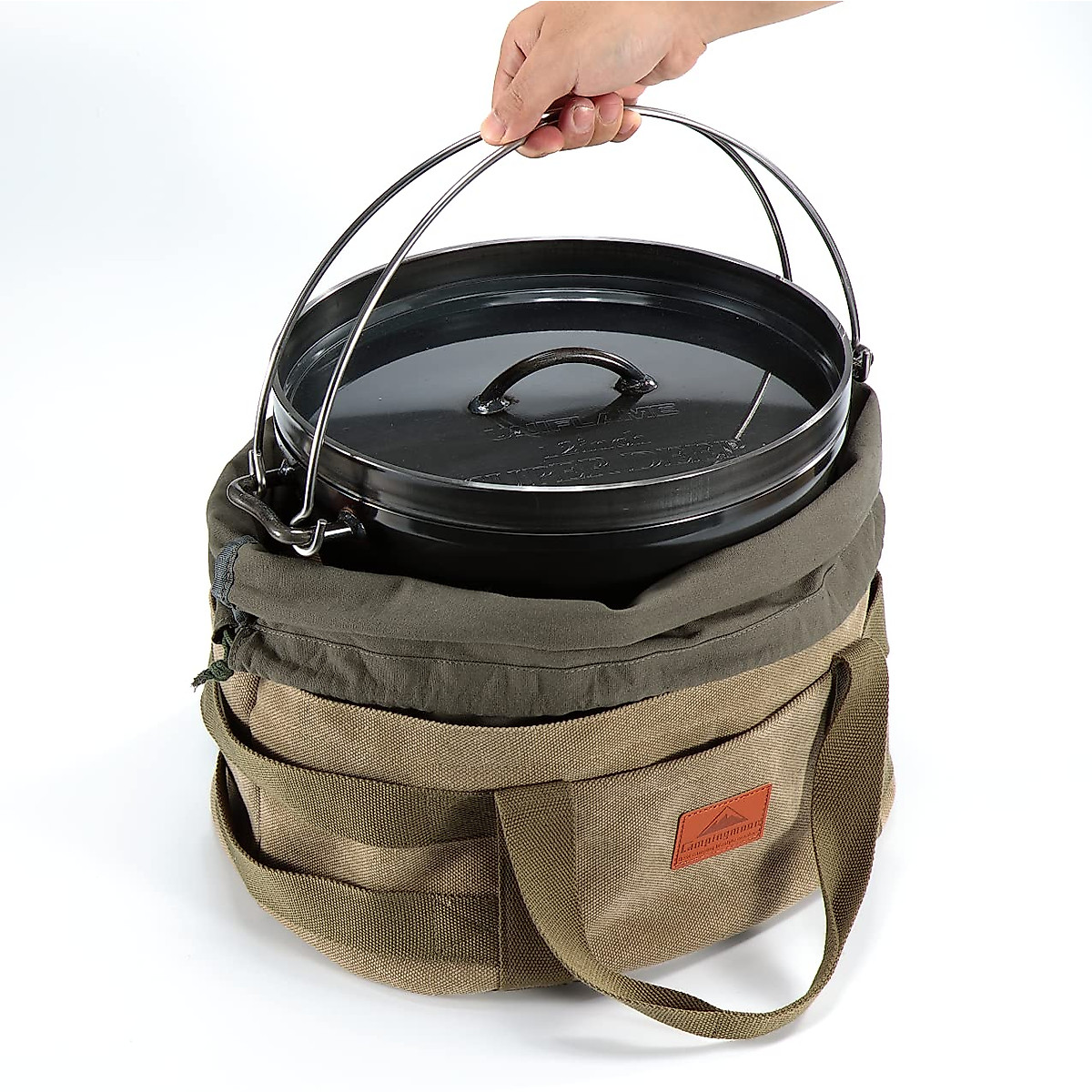 CAMPINGMOON Canvas Carry Bag for 12-inch Dutch Oven DO-32BK