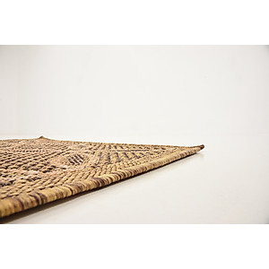 Unique Loom Outdoor Trellis Collection Area Rug - Spiral (2' 2" x 6' 1" Runner, Light Brown/ Brown)