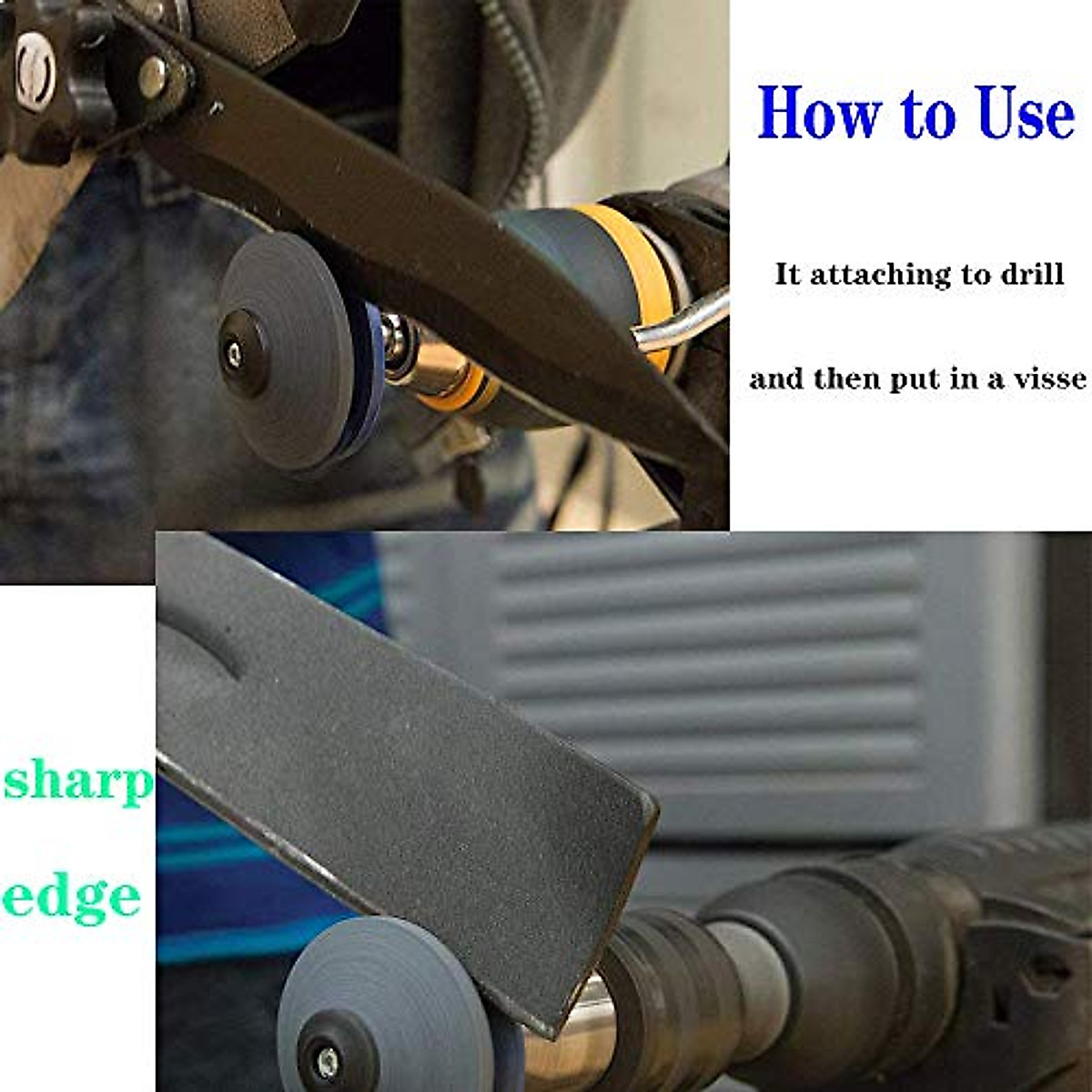 Ufmarine Lawn Mower Blade Sharpener for Most Power and Hand Drill (1 Pcs)