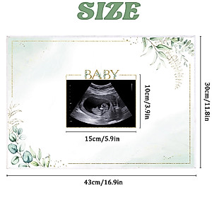 Vlipoeasn Baby Shower Guest Book Alternative, DIY Cute Baby Shower Signature Board with Stand, Baby Shower Party Decorations, Green and White Baby Shower Party Sign in Book