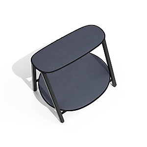 'roumo DSP with Velvet Dark Blue Cover' Desk Footrest That Fits My Body, Height Adjustment Double Tier Step Stool, Footrest + Ottoman, Comfort Creative Desk Life