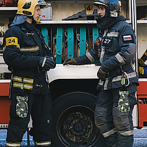 Yingzhao 2 Pieces Firefighter Glove Strap Safety Glove Holder Glove Clips Glove Belt Clip for Work Firefighter Rescue（Green）