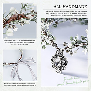 MOSTORY Fairy Flower Crown Women - Elf Headpiece Forest Floral Headband Woodland Circlet for Women Renaissance Halloween Accessory Renfaire Cosplay