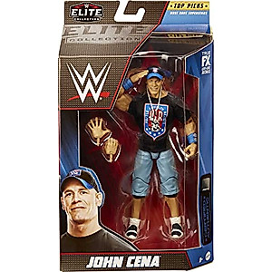 WWE John Cena Top Picks Elite Collection Action Figure with Entrance Shirt, 6-inch Posable Collectible Gift for WWE Fans Ages 8 Years Old & Up