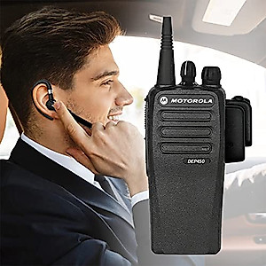 Walkie Talkie Bluetooth Headset PTT with Noise Cancelling Mic 2 Pin Wireless Earpiece Compatible with Motorola GP68 CP200 GP88 walkie talkies Radio HB-6A