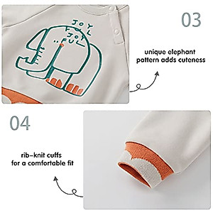 pureborn Toddler Boys Girls Sweatshirt Pullover Crew Neck Long Sleeve Activewear Tops Cotton Tshirts 4T Cream Grey