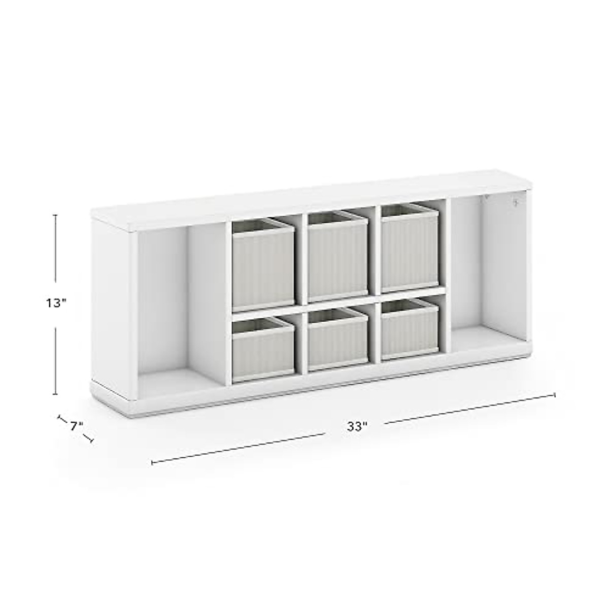 MARTHA STEWART Crafting Kids' Cubby Organizer - Creamy White: Wooden Tabletop Art Storage with Removable Bins - Cube Shelving