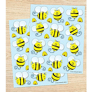 Carson Dellosa 72 Bumble Bee Stickers for Kids, 6 Sheets of Bugs With Hives for Spring Crafts, Scrapbooking, Water Bottle, Teacher Planner, Reward Chart, and School Supplies, Classroom Must Haves