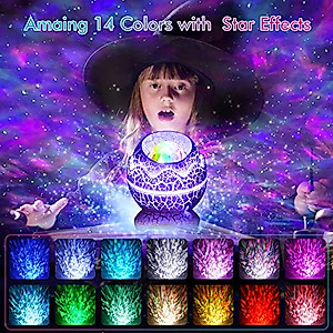 Star Projector Night Light, Galaxy Projector for Bedroom, Night Sky Projector with Bluetooth Speaker & 19 White Noise, Galaxy Light Ceiling Projector with LED Nebula Light for Baby Kids Adults Party