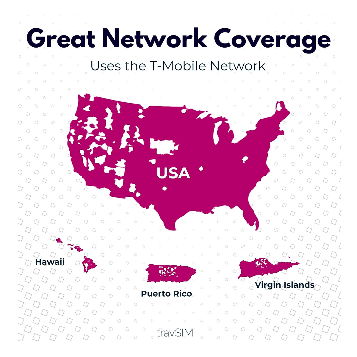 travSIM Prepaid SIM Card USA | T-Mobile Network | 50GB Data at 4G/5G speeds| SIM for The USA has Unlimited National Calls & Texts | US SIM Card 30 Days