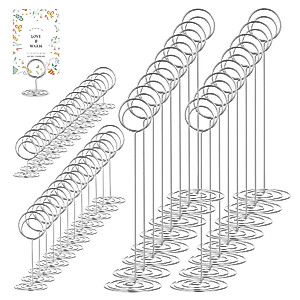 Prasacco 36 Pieces Table Number Holders, 3 Size Place Card Holder Wedding Table Name Card Holder Clips Silver Photo Holder Clips Memo Note Photo Stand Table Picture Holder for Wedding Party