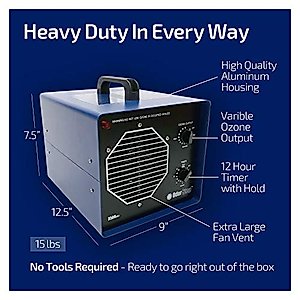 OdorStop OS2500UV2 Professional Grade Ozone Generator/UV Air Purifier for Areas of 2500 Square Feet+, For Deodorizing and Purifying Medium Occupied Spaces Such as Garages and Basements