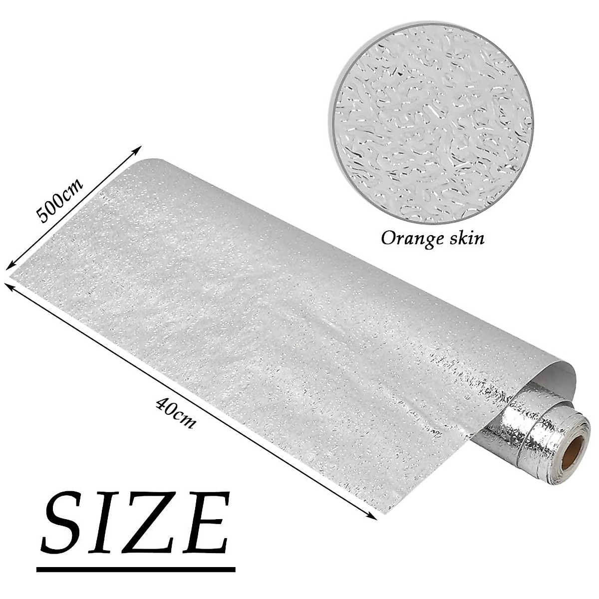 FOCCTS Kitchen Backsplash Wallpaper, Self Adhesive Peel and Stick Wallpaper Aluminum Foil Contact Paper, Oil Proof Waterproof Stove Sticker for Countertop Drawer Liner Shelf Liner 15.7'' x 196''